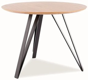 Casarredo - Komfort nábytek Kulatý jídelní stůl TETIS 100 dub/černý kov
