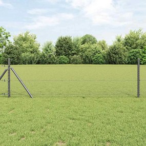 Hexagonální kotvení plotu 10 x 0,8 m Ocel potažená PVC Šedá 3352773