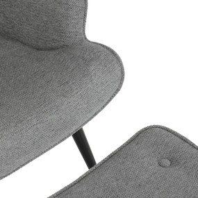 Relaxační křeslo s podnožkou AIRO - šedá látka