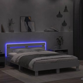 Rám postele s čelem a LED osvětlením bílý 140 x 200 cm 3207546