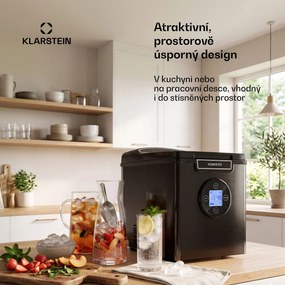 Klarstein Icemeister 2G, výrobník ledu, 12 kg/24 h, LCD displej, nerezová ocel