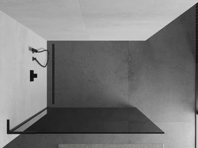 Mexen Kioto L, sprchová zástěna Walk-In 70 x 200 cm, 8mm šedé sklo, černý profil, 800-070-103-70-40