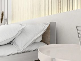 Postel IKAROS 140 x 200 cm, dub sonoma/šedá Rošt: S laťkovým roštem, Matrace: Matrace Somnia 18 cm