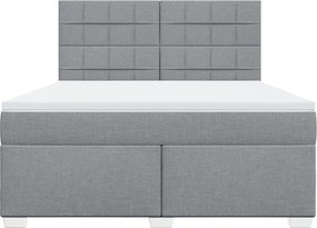 Box spring postel s matrací světle šedá 180 x 200 cm textil 3292867