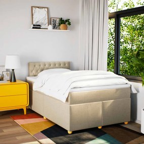 Box spring postel s matrací krémová 120x200 cm textil 3286659