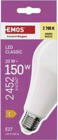 Emos lighting LED žárovka Classic A80 / E27 / 20 W (150 W) / 2452 lm / teplá bílá 1525733287