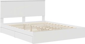 Postel s úložným prostorem Bílá 160 x 200 cm Kompozitní dřevo 3411187