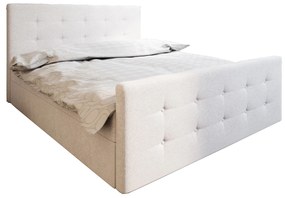 Manželská postel Boxspring 140 cm Milagros Comfort 1 (béžová) (s matrací a úložným prostorem). 1056161