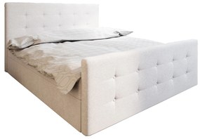 Manželská postel Boxspring 160 cm Milagros Comfort 1 (béžová) (s matrací a úložným prostorem). 1056165