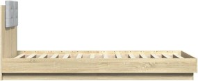 Rám postele s čelem a LED osvětlením dub sonoma 90 x 200 cm 3210033