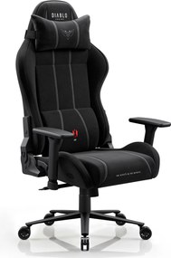 Látková herní židle černé King Size: Diablo X-One 2.0 Burned Black