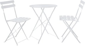 Zahradní set 1+2, bílá, ocel, OBAX