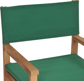 vidaXL Režisérské židle 2 ks masivní teakové dřevo zelené [3143631]