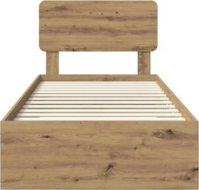 Rám postele s čelo Artisanový dub 100 x 200 cm Kompozitní dřevo 3412417