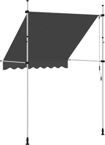 Ručně zatahovací markýza 200 cm antracitová 143688