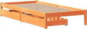 Postel bez matrace voskově hnědá 90 x 200 cm masivní borovice 3301451
