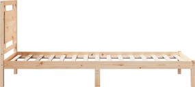 Prodloužený rám postele bez matrace 100 x 220 cm masivní dřevo 3309199