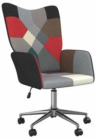 Relaxační křeslo patchwork textil 328205