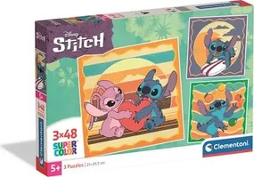Clementoni 25062 Puzzle Stitch: Přátelský mimozemšťan 3x48 dílků / od