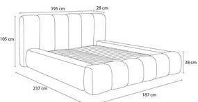 Béžová čalouněná dvoulůžková postel s úložným prostorem s roštem 140x190 cm Denali – Bobochic Paris