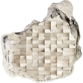 Wallmuralia Samolepící díra 3D Dřevěné kostky 75x75 cm