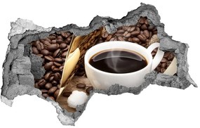 Wallmuralia Nálepka 3D díra Šálek kávy 95x73 cm