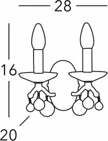 Kolarz 3234.62.3.KoT - Křišťálová nástěnná lampa CARMEN 2xE14/60W/230V 24K zlato