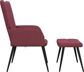 Relaxační židle se stoličkou vínová textil 327960