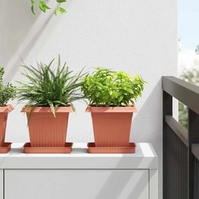 Květináče 24 ks Cihlově červená Plast 3403304