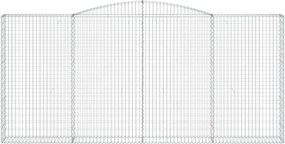 Klenuté gabionové koše 3 ks 400x30x180/200cm pozinkované železo 3146919