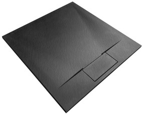 Rea Bazalt Long, SCM čtvercová sprchová vanička 90x90 cm, černá, REA-K3307