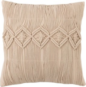 Béžový polštář s drhaným vzorem Macramé Cosy - 45*12*45 cm