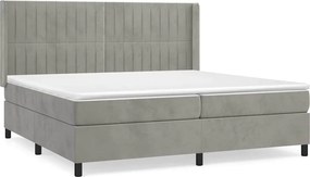 Box spring postel s matrací světle šedá 200x200 cm samet 3132819