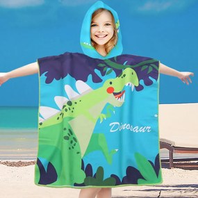 Dětské pončo DINOSAUR barevné Rozměr: 60 x 120 cm