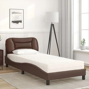 Postel s matrací Hvar hnědá 90 x 200 cm umělá kůže 3208698