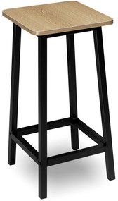 ViaDomo Via Domo - Barová židle Arnika - černá/přírodní - 32x65x32 cm