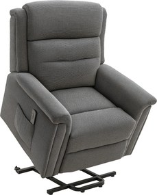 HOMCOM elektrické křeslo stojící, nosnost do 170 kg, TV křeslo, polohovací křeslo, křeslo pro seniory, šedé 89x96x108cm| Aosom