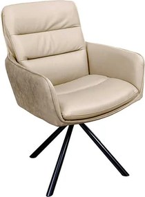 Designová otočná židle Maddison béžová kůže