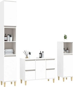 3dílný set koupelnového nábytku bílý kompozitní dřevo 3185597