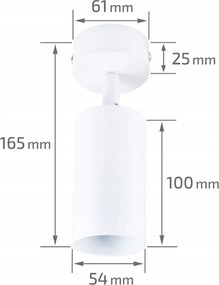 LED halogenová nástěnná lampa 1xGU10 bílá bodová