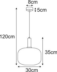 Závěsné světlo Kaja FABIO K-5870 bílé sklo 1xE27 30 cm