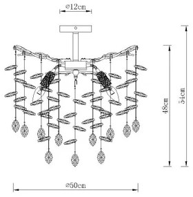 Globo 64138DS - Lustr na tyči QUEENA 6xE14/40W/230V stříbrná