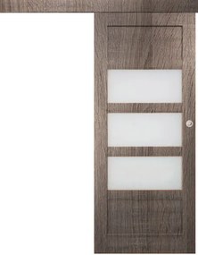 posuvné interiérové dveře na stěnu vasco doors BRAGA model B Průchozí rozměr: 70 x 197 cm, Orientace dveří: Levé dveře, Dekor: Dub Santa