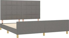 Rám postele bez matrace tmavě šedý 160 x 200 cm textil 3125066