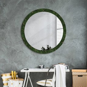 Kulaté dekorativní zrcadlo Abstraktní list fi 90 cm
