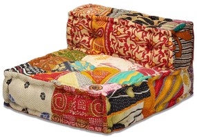 vidaXL Marketos 3místný modulární pouf patchwork textil