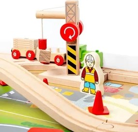 Bigjigs Rail Dřevěná vláčkodráha a stůl / od 3 let