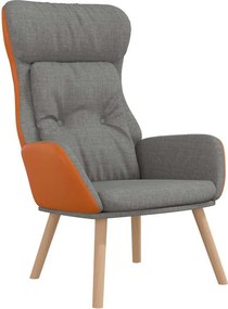 Relaxační křeslo světle šedé textil a PVC 341301
