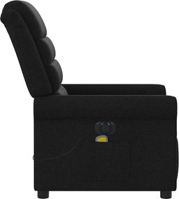 Elektrické masážní polohovací křeslo černé textil 3303306