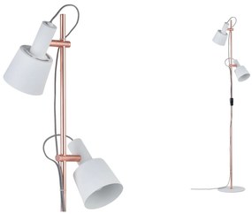 Paulmann 79660 Haldar, stojací lampa 2xE14, bílá/měď, výška 152cm